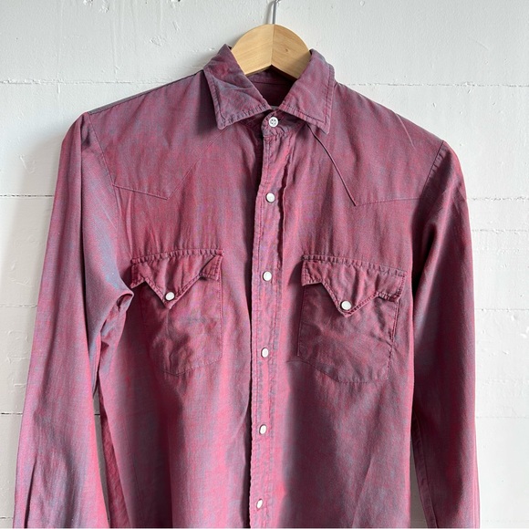 Vintage | Shirts | Vintage Kmart Western Shirt Small Red Blue Pearl ...